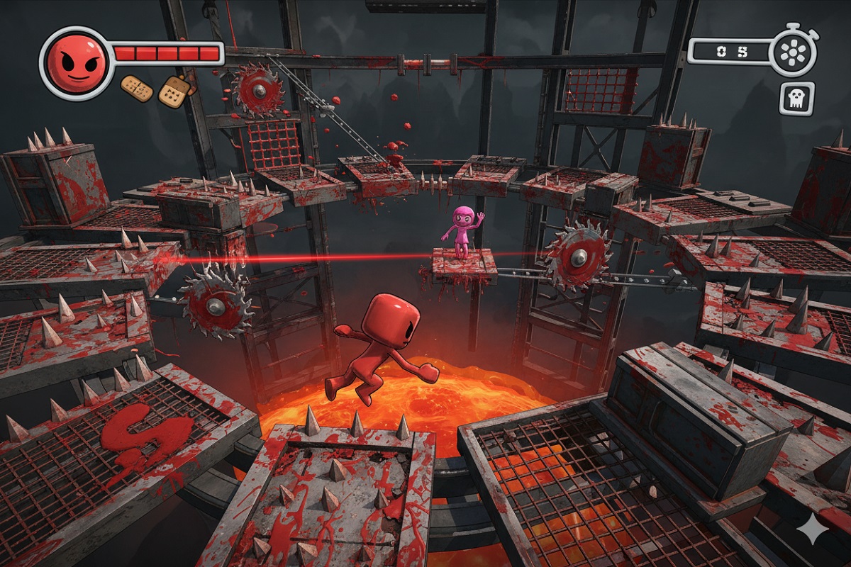 Super Meat Boy 3D, le jeu de plateformes de Sluggerfly et Headup